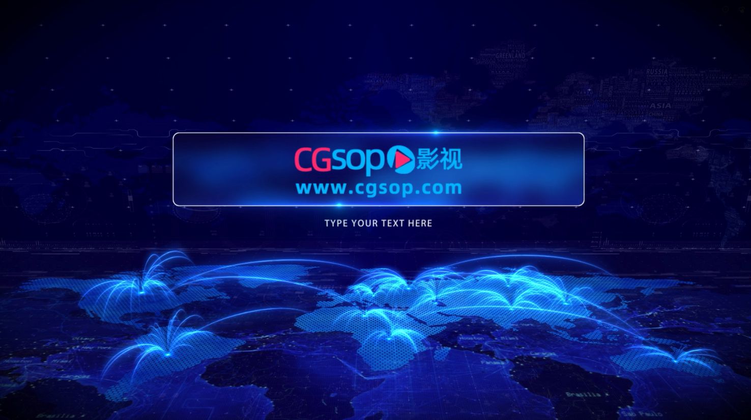 科技蓝色LOGO片头AE模板 - 视频素材资源网 CGSOP.com