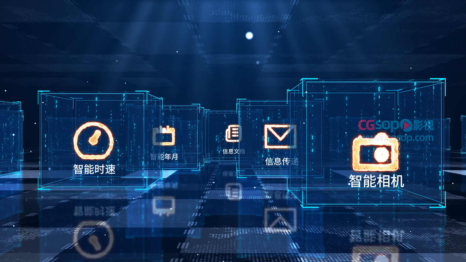 科技数据图标模块展示AE模板 - 视频素材资源网 CGSOP.com