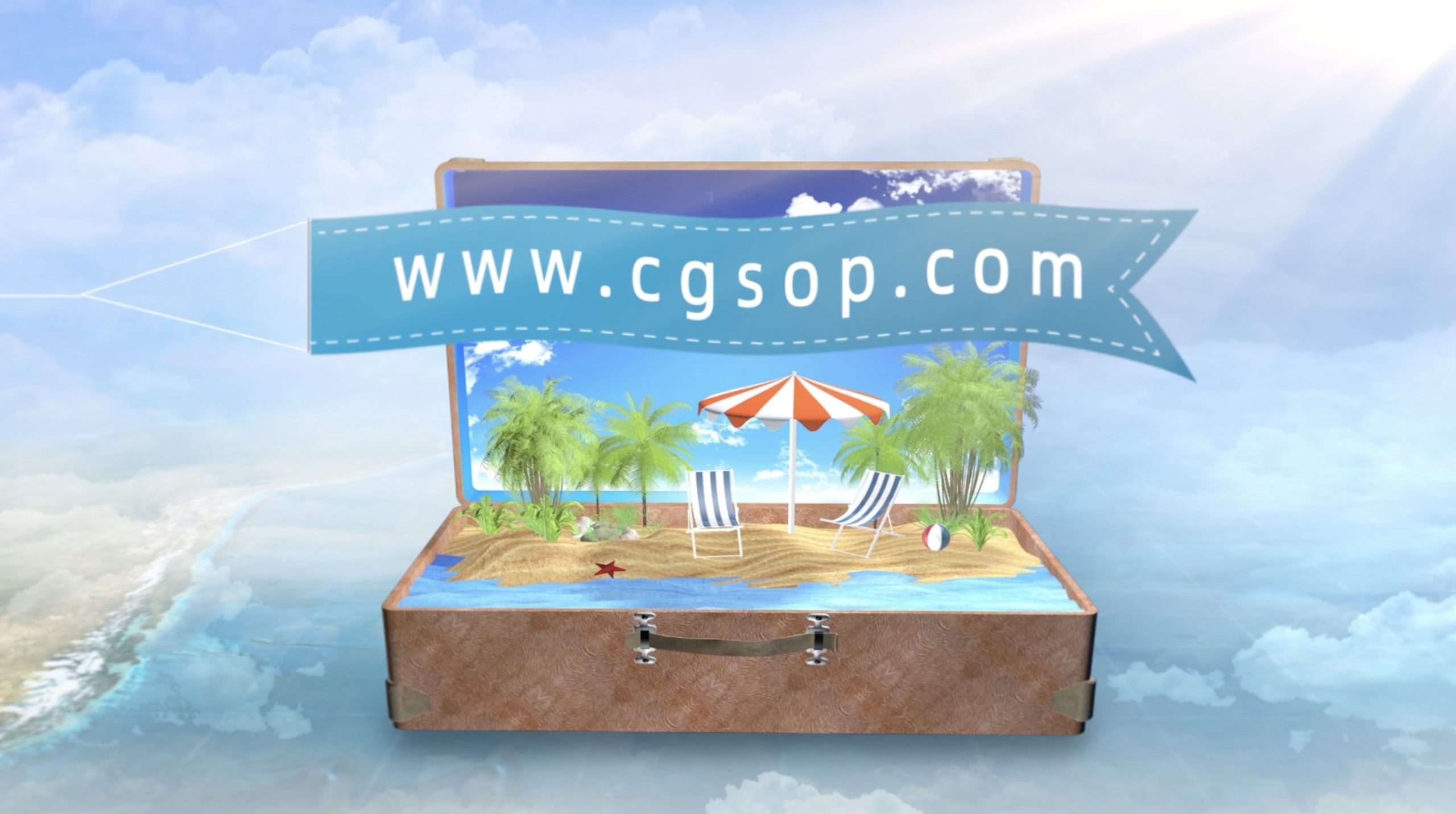 海岛度假旅行社广告宣传视频动画AE模板 - 视频素材资源网 CGSOP.com